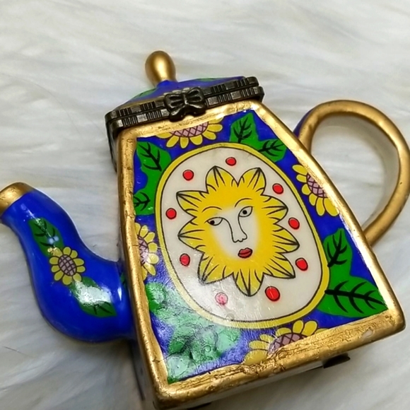 Accents | Vintage Celestial Sun Tea Pot Collectible Sunflower Teapot ...